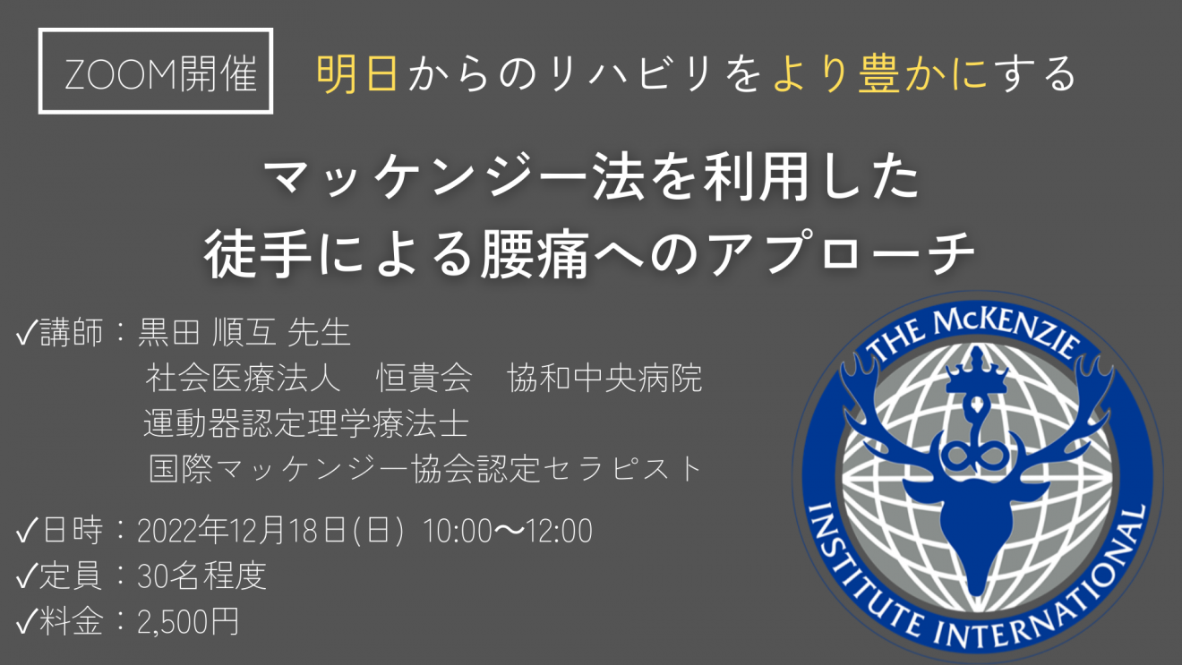 マッケンジー法を利用した徒手による腰痛へのアプローチ｜PT-OT-ST.NET