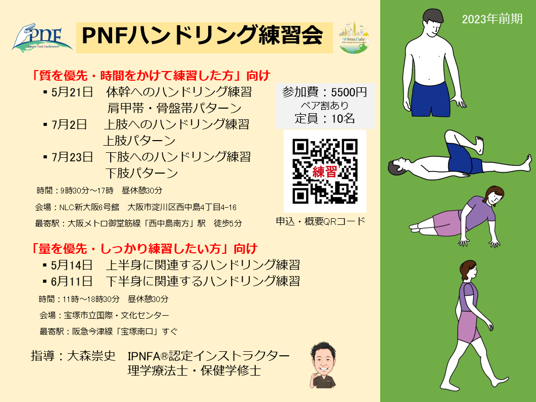 2023年 PNFハンドリング練習会 「量を優先し・しっかり練習したい方」向け練習会｜PT-OT-ST.NET